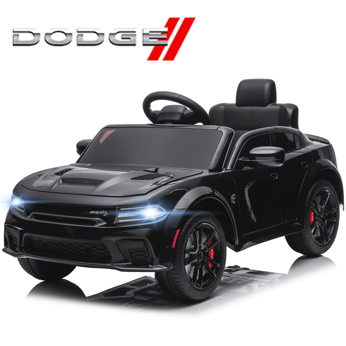 uhomepro Black 12 V Dodge Charger SRT Hellcat Battery Powered Ride on ...