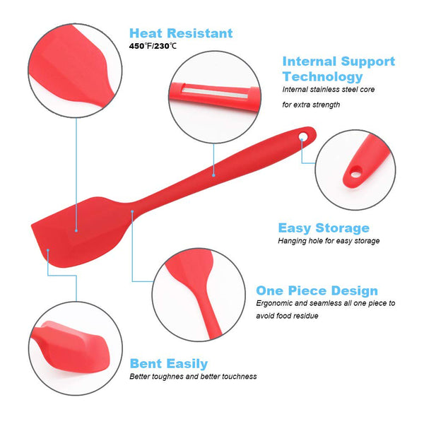 Silicone Spatula Set, Upgraded 3 Piece High Heat-Resistant Pro-Grade S ...